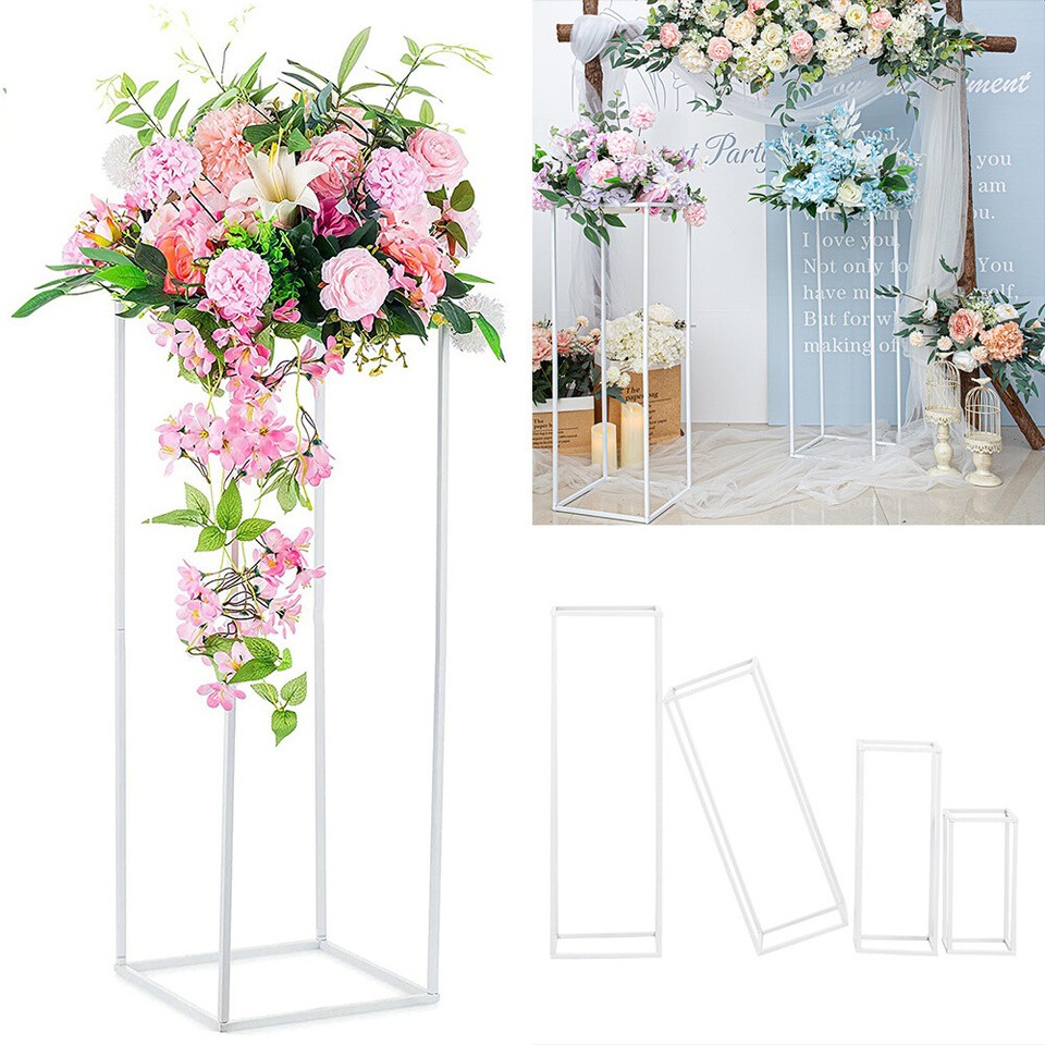 60/80cm Tall Metal Geometric Stand Flower Vase Holder Party Wedding ...