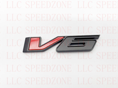 1PC Matte Black Red Rear Tailgate V6 Emblems Badge Fit For 2017+ Canyon ...