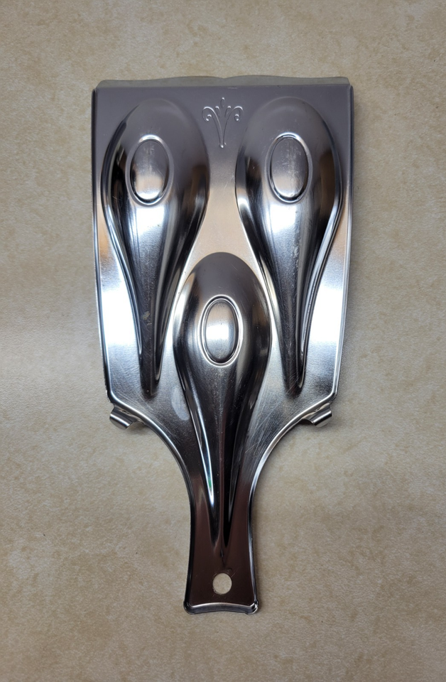 Vintage Chrome Triple Spoon Rest Silver Tone Metal 3 Spoon Holder | eBay