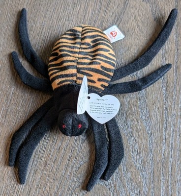 Vintage 1996 TY Spinner the Spider Beanie Baby Plush Original Mint ...