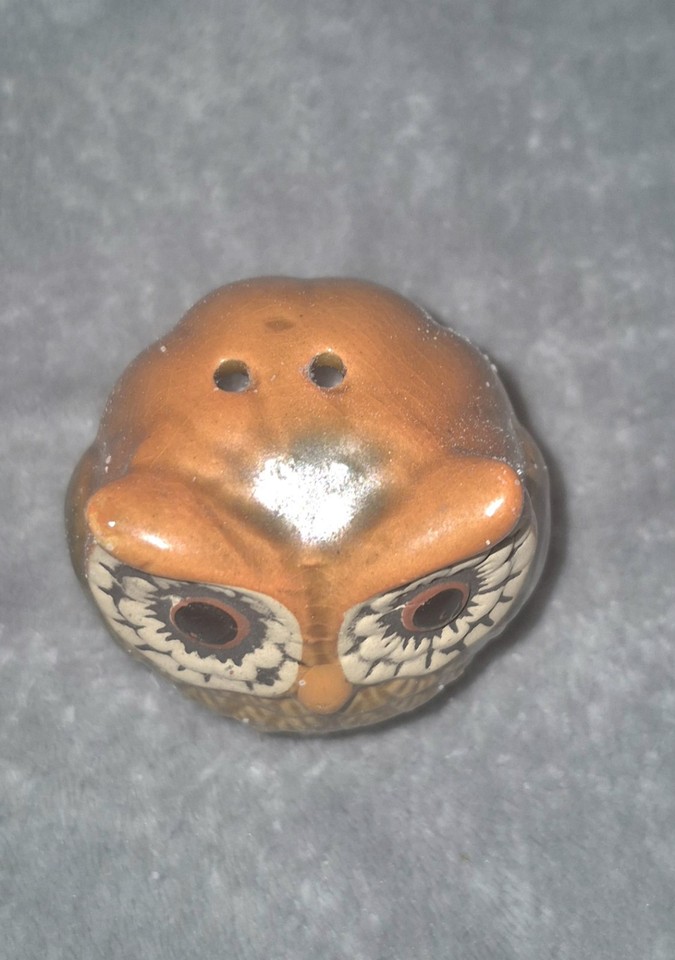 Vintage Owl Salt Shaker Orange 70s Ceramic Kitschy MCM Replacement ...