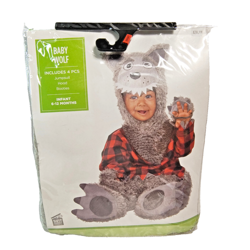 Baby Wolf Costume Infant Size 6-12 Months 4 Piece Little Red Riding ...