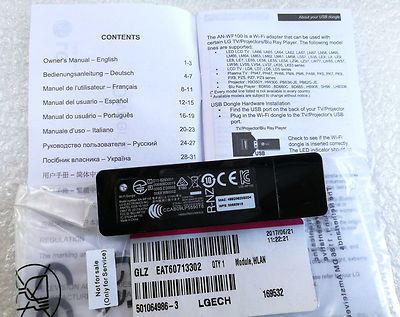New Genuine AN-WF100 Wireless WiFi USB Adaptor Dongle for LG TV ...