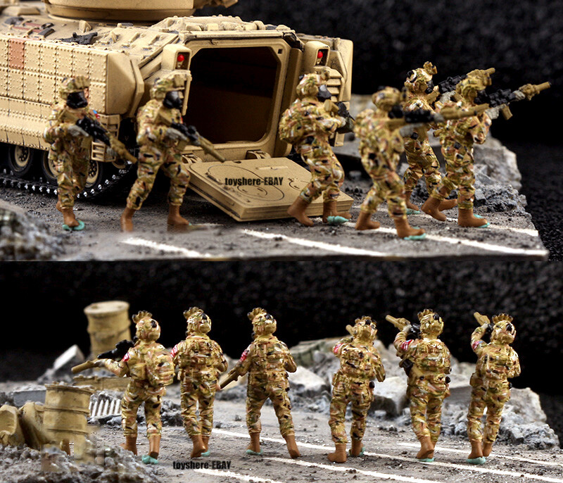 1/72 TANK 1:72 WW2 USA Defense Element 6PCS soldiers toy War diorama in ...