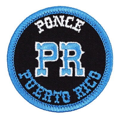 Ponce Puerto Rico Embroidered Patch Black/Aqua Iron-On Sew-On Backpack ...