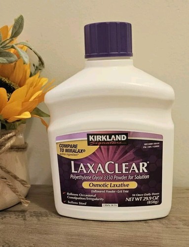 Kirkland 29.9oz LaxaClear Osmotic Laxative Polyethylene Glycol Stool ...
