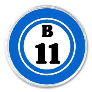 B 11 B11 Bingo Ball - 3" Sew / Iron On Patch Game Hobby Number Board ...