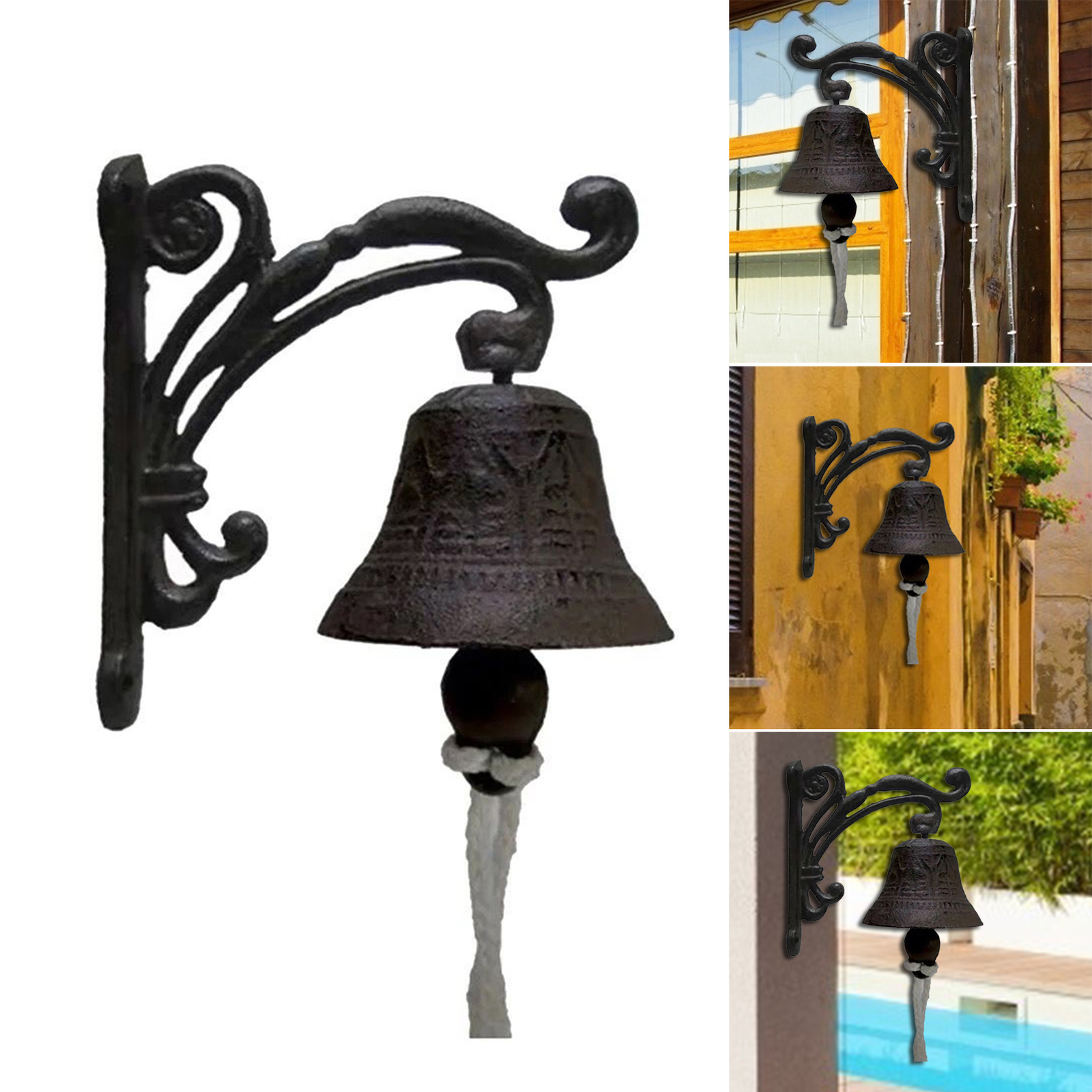 Antique Cast Iron Hanging Door Bell Wall Mounted Door Bell for Yard ...
