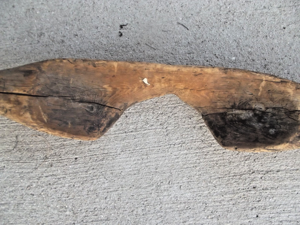 PRIMITIVE MILK MAID'S WOODEN SHOULDER YOKE MILK WATER BUCKET TOTE HAND ...