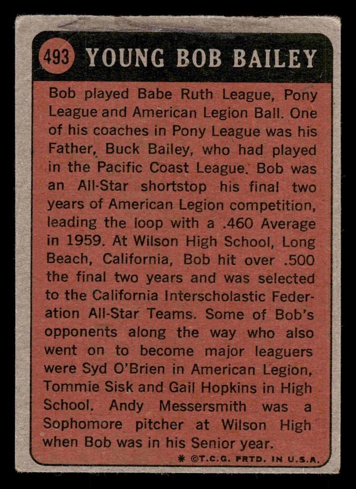 1972 Topps Bob Bailey #493 - Montreal Expos | eBay