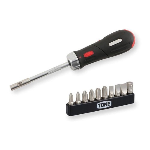TONE RATCHET DRIVER WITH BIT SET RD10S Bit insertion &6.35mm(1/4 ...