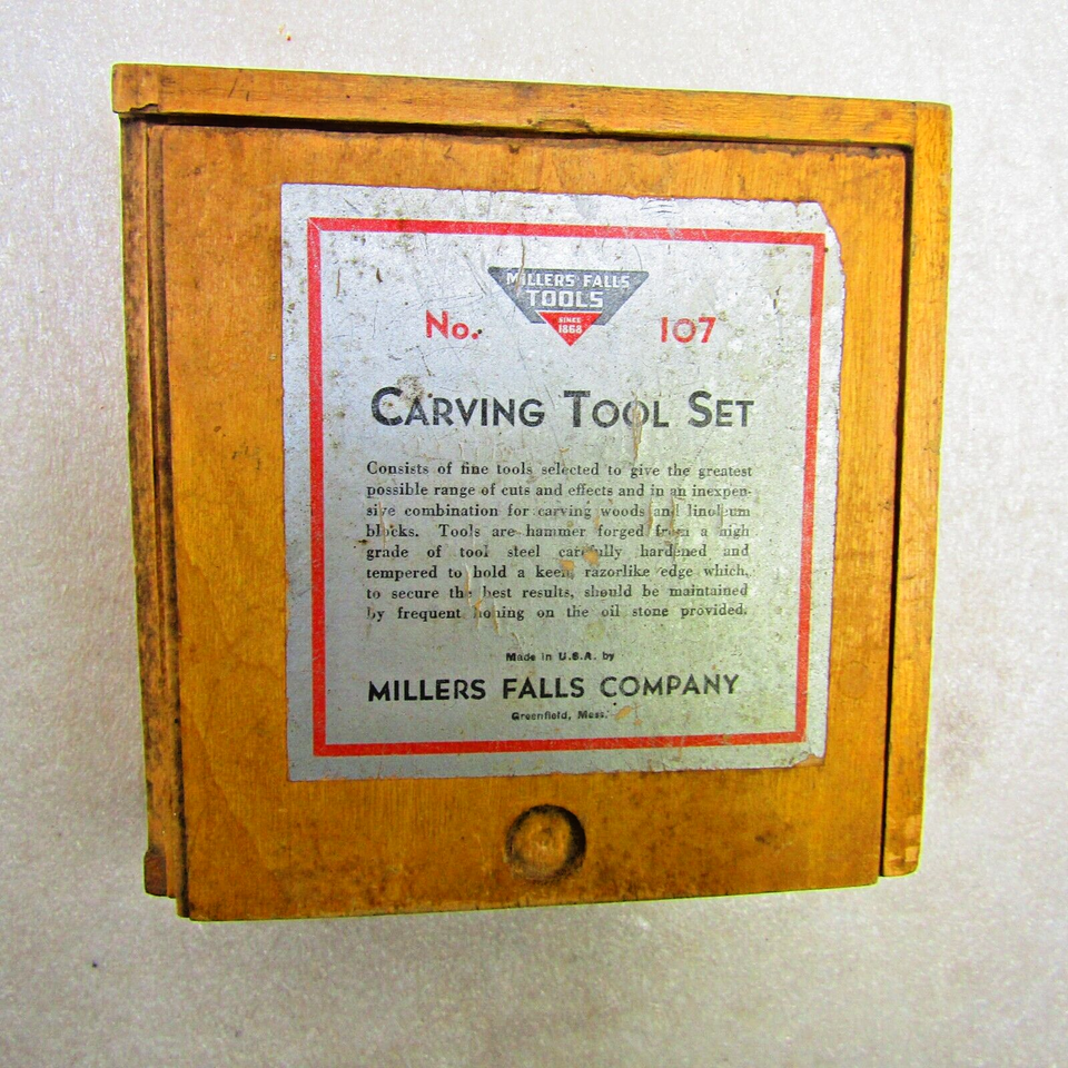 Millers Falls wood carving tool set, No. 107 + misc. MF tools | eBay
