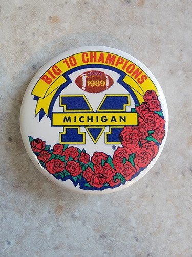 Michigan Wolverine Football 1989 Big Ten Champs Button Pin 1 1/2” | eBay