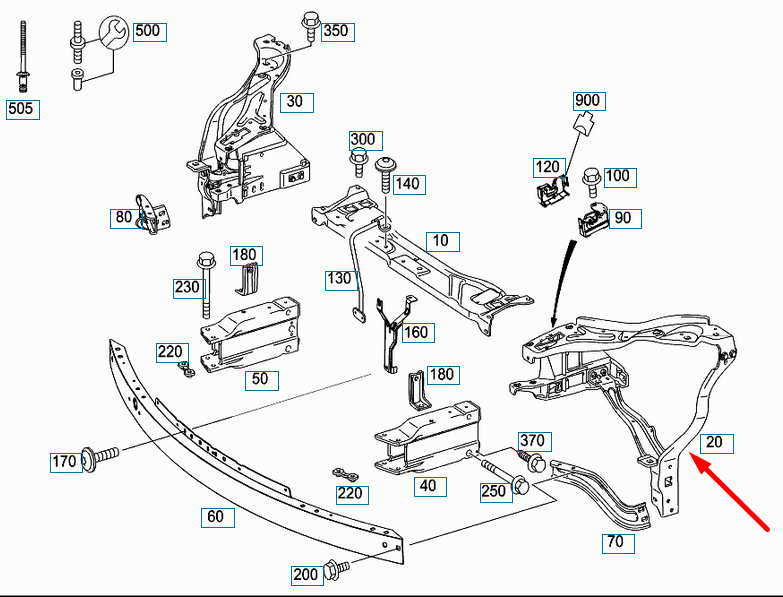 Mercedes-Benz E-class W212 Left Side Headlight Mount A2126200191 ...