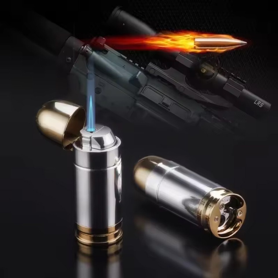 Bullet Cigarette Cigar Lighter Metal Butane Gas Jet Torch Lighters ...