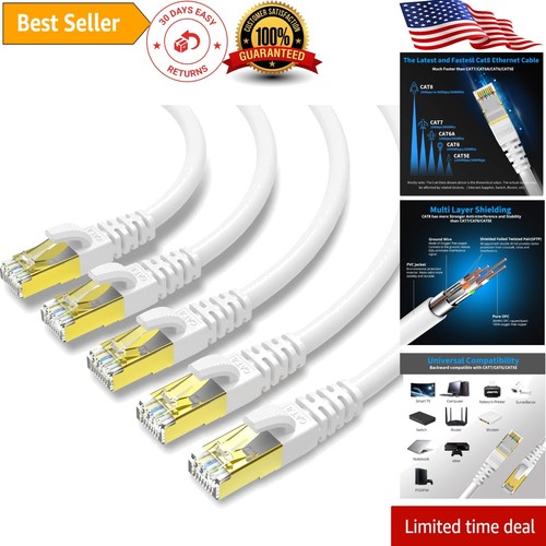 High-Performance 6FT CAT 8 Ethernet Patch Cable, 5 Pack for Gaming & Streaming | eBay