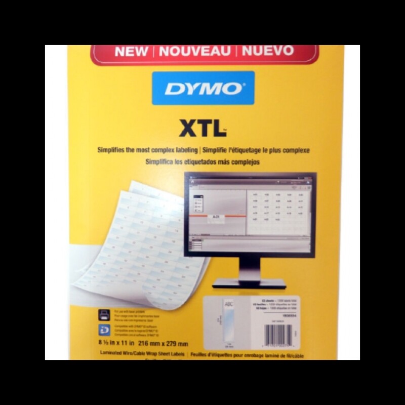 Dymo XTL 1" x 4" Laminated Wire / Cable Wrap Sheet Labels 1008-Labels ...