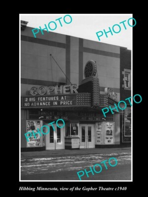 OLD 8x6 HISTORIC PHOTO OF HIBBING MINNESOTA VIEW OF THE GOPHER THEATRE ...