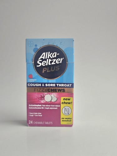 Alka Seltzer Plus Cough and Sore Throat FizzyChews Raspberry Flavor | eBay