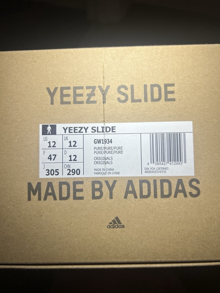Yeezy Slide Pure (restock) Size Uk 12 Used With Box | eBay UK