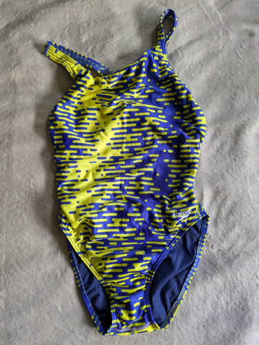 SPEEDO One Piece Swimsuit Womens 8/34 Yellow Blue Swim Suit | eBay