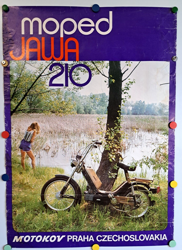 BIG Promo Poster /Avtoexport USSR/ moped JAVA 210 /MOTOKOV PRAHA ...