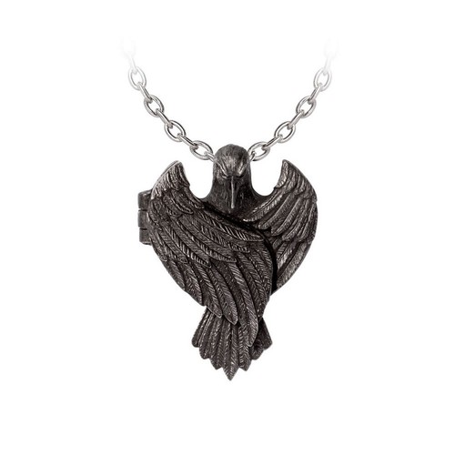 Alchemy Gothic The Augurium Necklace Pendant Raven Crow Edgar Alan Poe ...
