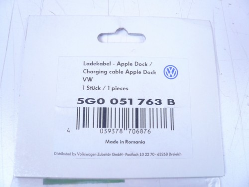 15-18 VW GOLF JETTA PASSAT GTI MK7 USB IPOD 30 PIN ADAPTER CABLE OEM ...