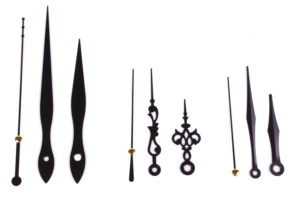 3 Zeigersätze Zeiger Set Uhrzeiger Satz Alu Schwarz für Uhrwerk Wanduhr ...