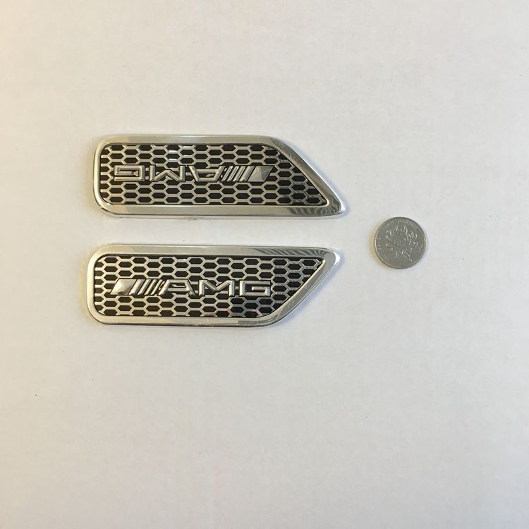 Side Marker Fender Logo Badge Emblem Sport for Mercedes AMG Edition ...