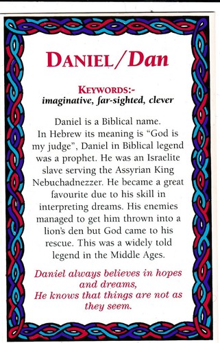 Daniel name meaning Postcard unused VGC | eBay UK
