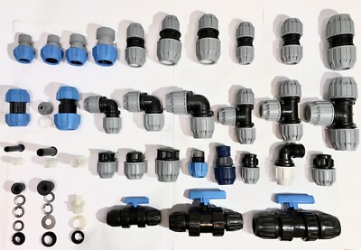 MDPE /AQAFLOW /PLIMAT POLYPLUMB PLASTIC BLUE PIPE FITTINGS 20MM/25MM ...