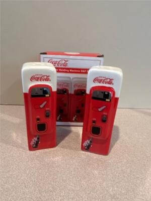SALT & PEPPER Shakers Ceramic Vending Machine Style Coca-Cola COKE NEW ...