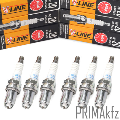 6x NGK Zündkerzen BKR6EK 4388 V-LINE 20 Bmw Citroen Fiat Opel Peugeot ...