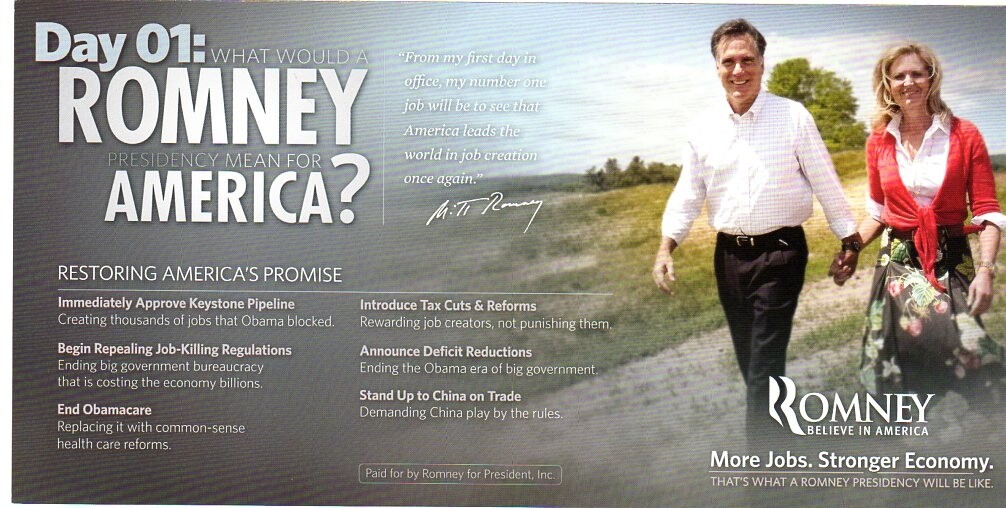 2012 Mitt Romney Presidential Campaign Card | eBay