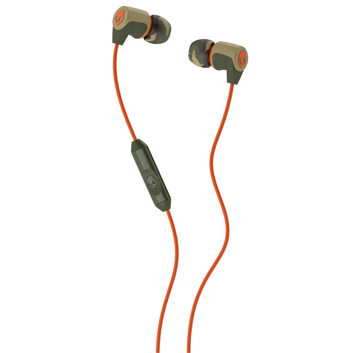 Skullcandy Riff In-Ear Earbuds with Mic in Camo/Orange - New