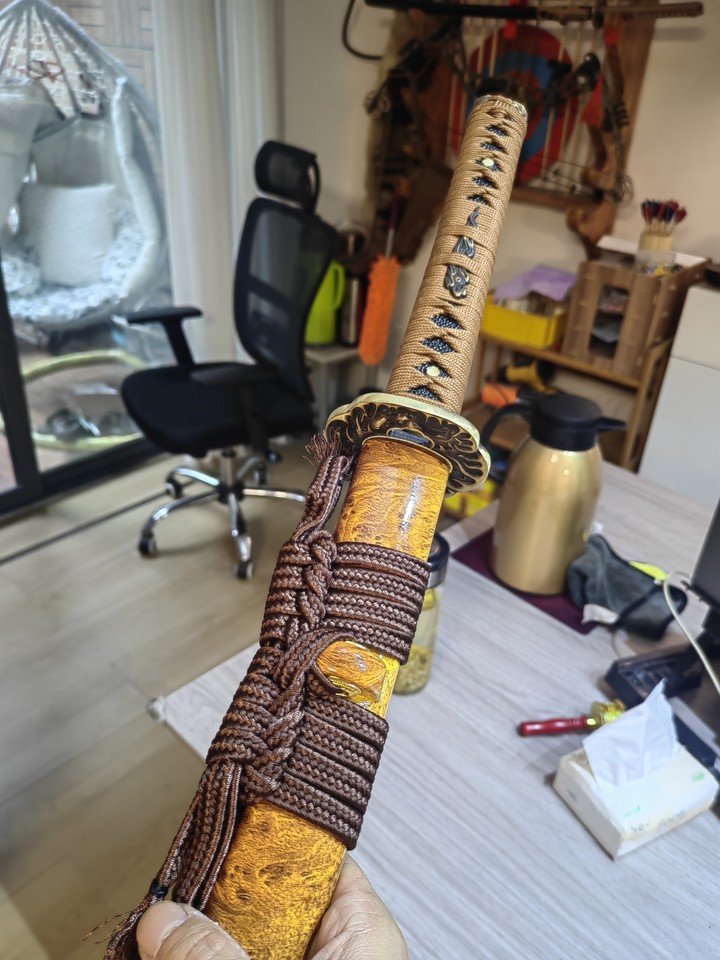 Hand Forged Katana Sword Clay Tempered L6 Steel Real Hitatsura Hamon ...