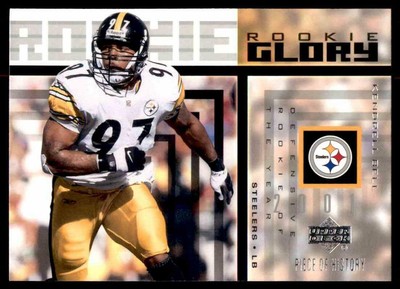 2002 Rookie Glory #RG-11 Kendrell Bell Steelers / Georgia PIECE OF ...