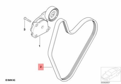 Genuine BMW R50 R52 Cabrio Coupe V Ribbed belt 6PK X 1033 OEM ...