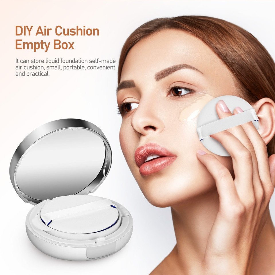 2 Pcs Empty Makeup Powder Container Cushion Foundation Compact Case ...