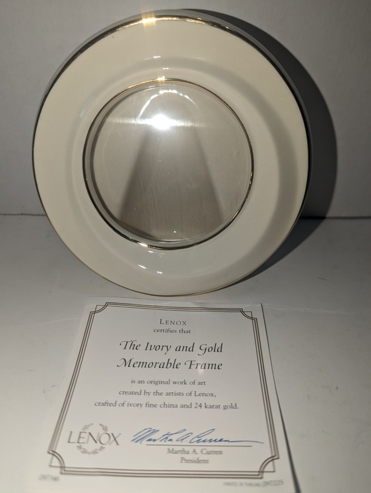 Lenox Ivory And Gold Fine China 3" Round Picture Frame - NIB | eBay