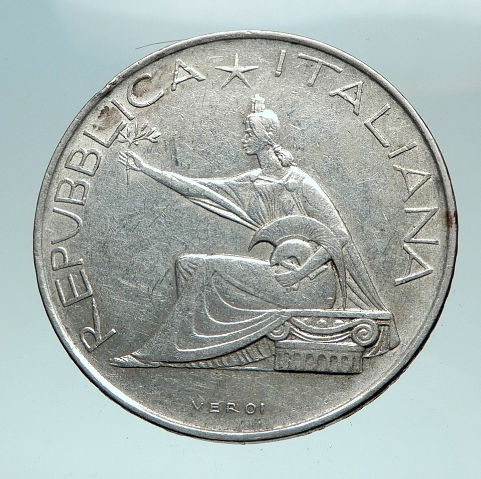 1961 ITALY Silver 500 Lire Coin ITALIAN UNIFICATION Rome Capital ...