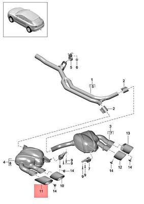 Genuine PORSCHE Macan 95B Tailpipe Left Outer 95B253681D | eBay