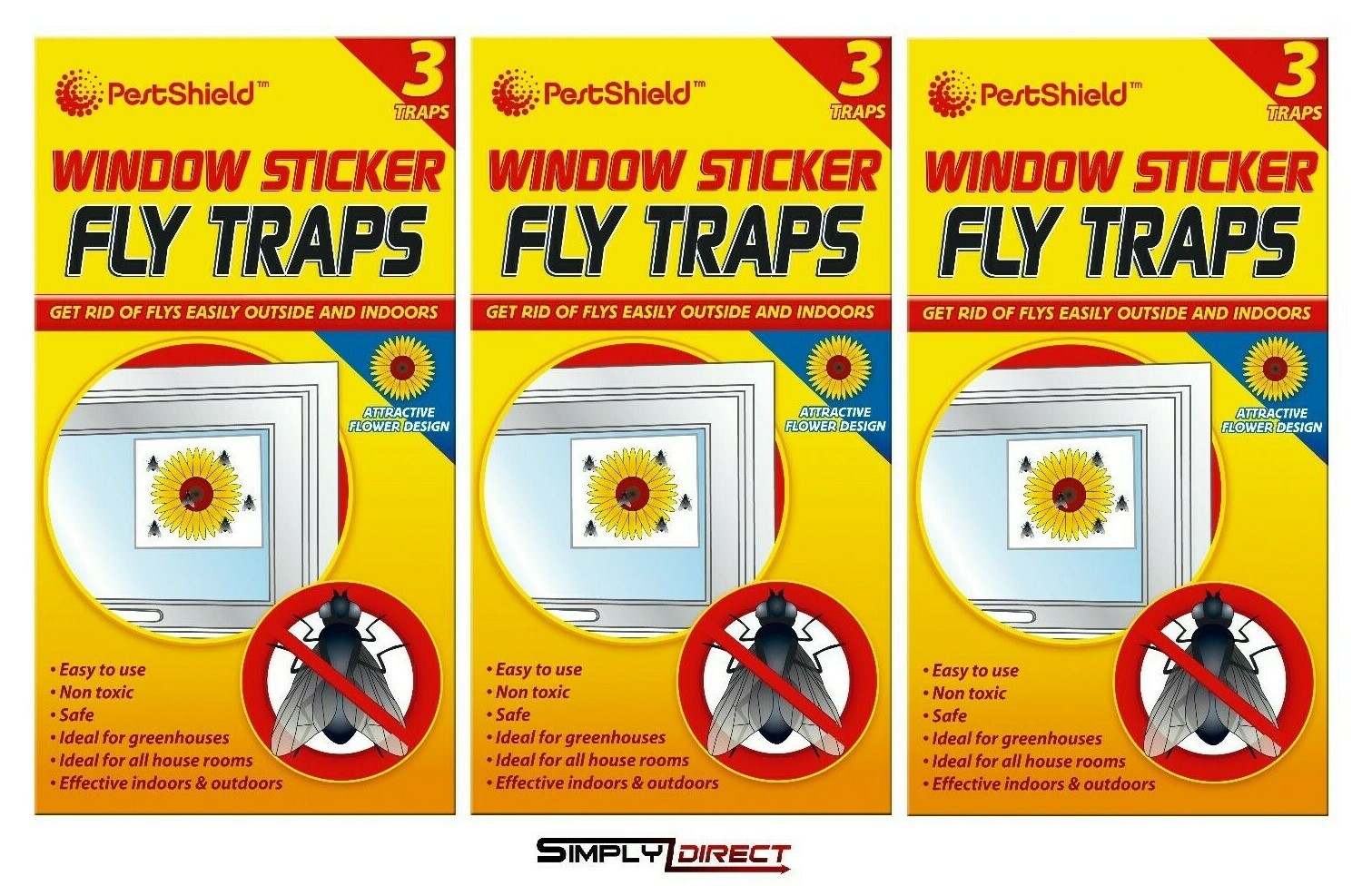 Pestshield Window Fly StickersTraps Insect Killer Sticky Bug Catchers ...