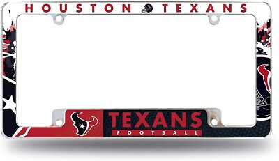 Houston Texans Metal License License Plate Frame Tag Cover, All Over ...