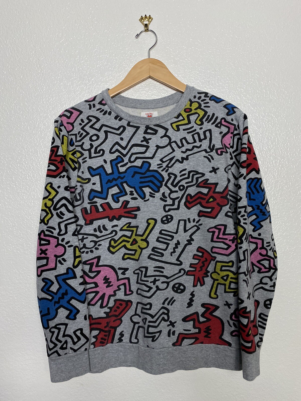 Keith Haring Forever 21 Sweater Womens Small Gray All… - Gem