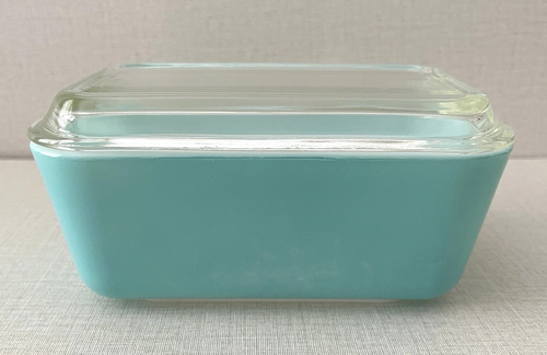 Vintage 1950's Pyrex Turquoise #502 Refrigerator Dish with Glass Lid ...