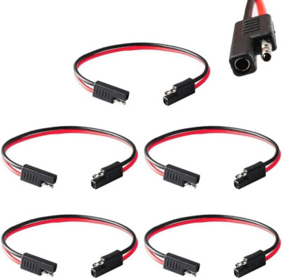 5Pcs 12" 12Gauge 12V 2 Pin Quick Disconnect Wire Harness SAE Connector ...