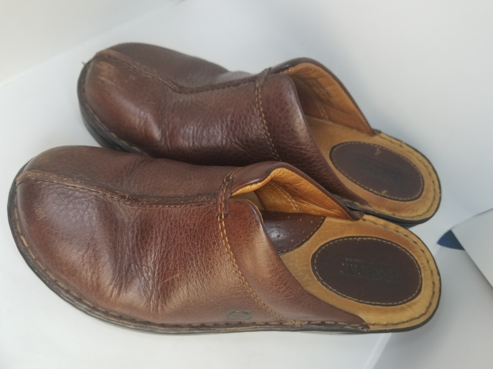 Women Born Clogs Mules Soft Brown 61008 Split toe Slip On Shoes Size 7/ ...