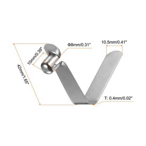 12pcs 42x10mm Single Button V-Shaped Paddle Snap Spring Clips Hollow ...